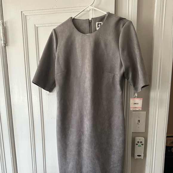 Anne Klein | Dresses | Nwt Anne Klein Grey Suede Dress | Poshmark